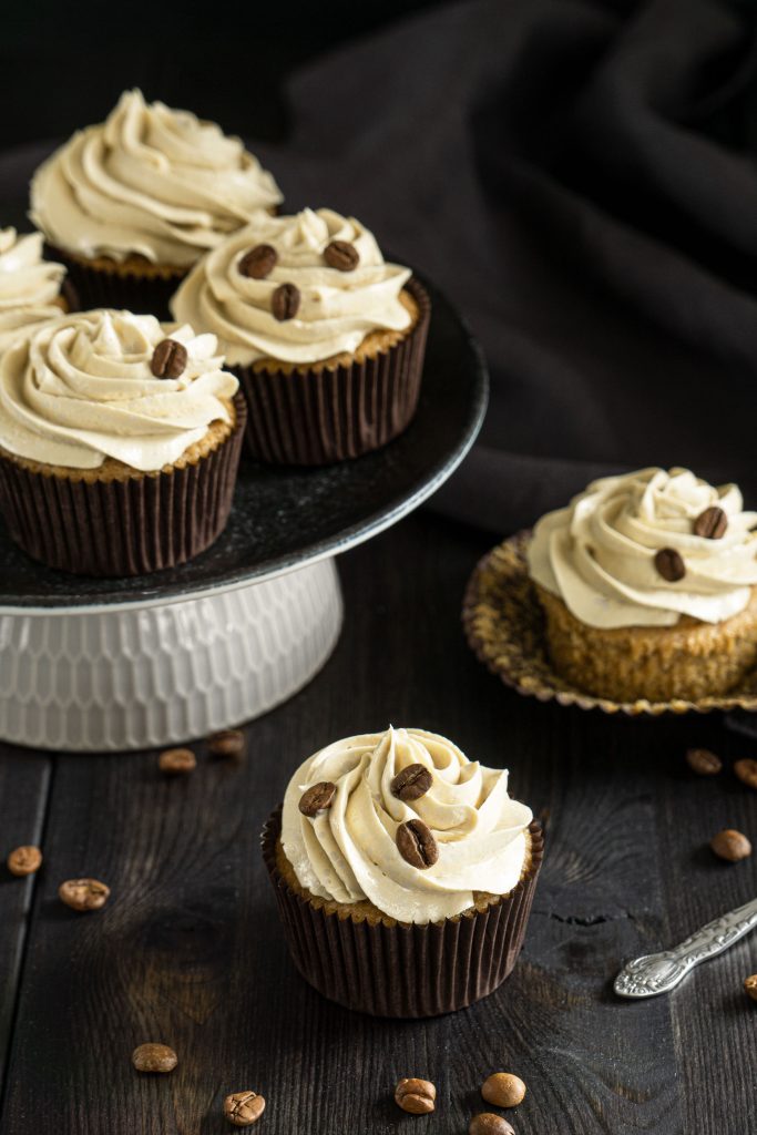 Coffee Cupcakes with Brewed Coffee and French Buttercream - Cakesperiments